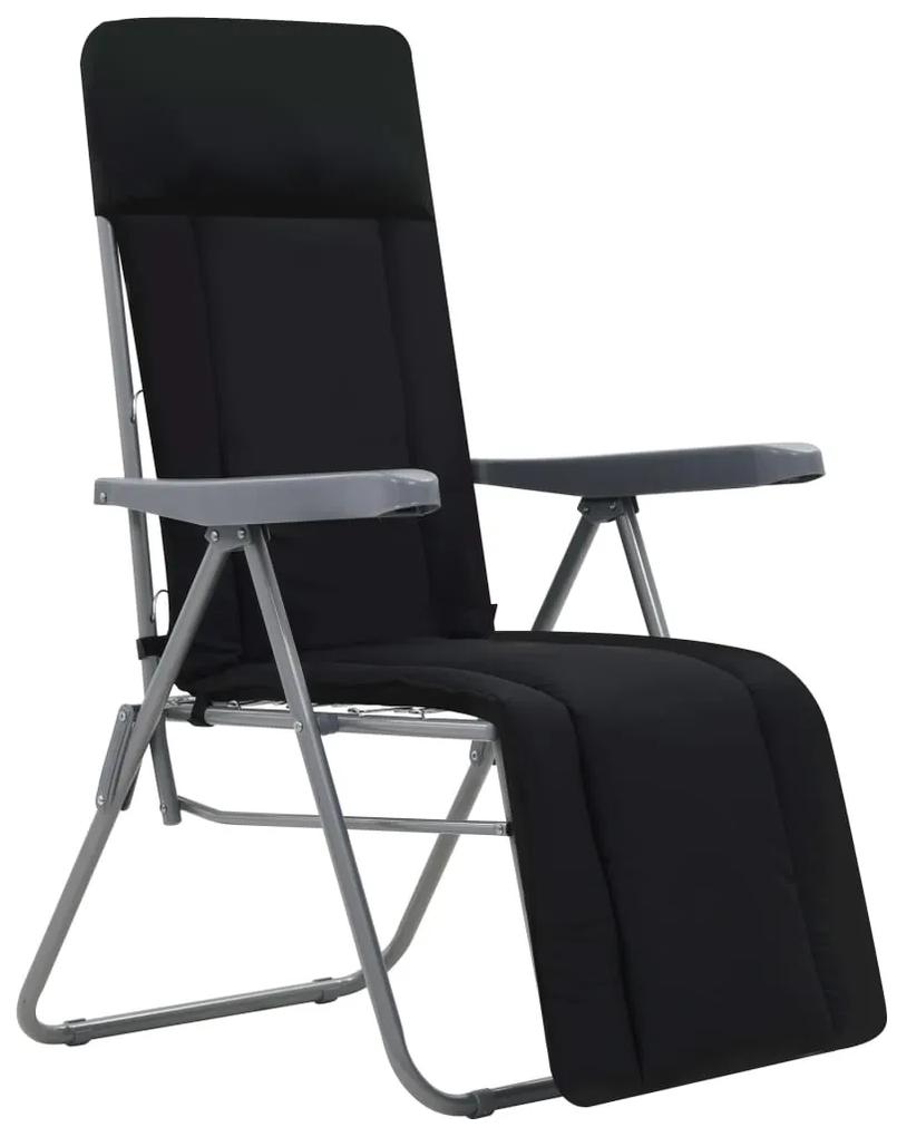 Skládací zahradní židle s poduškami 2 ks černé,  44319