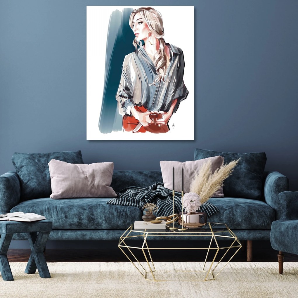Gario Obraz na plátně Krásná blondýnka Módní žena - Irina Sadykova Rozměry: 40 x 60 cm