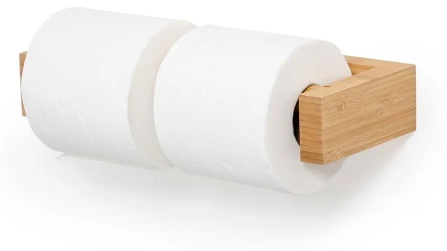 Nástěnný dvojitý držák na toaletní papír z bambusu Wireworks