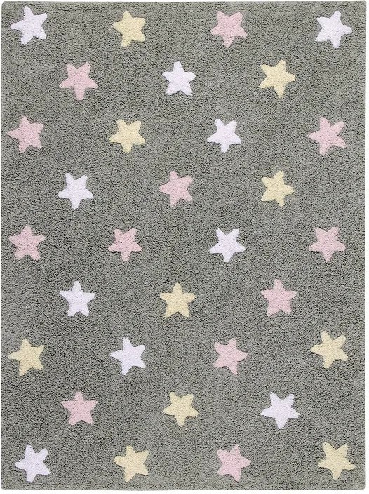 Hans Home | Ručně tkaný kusový koberec Tricolor Stars Grey-Pink
