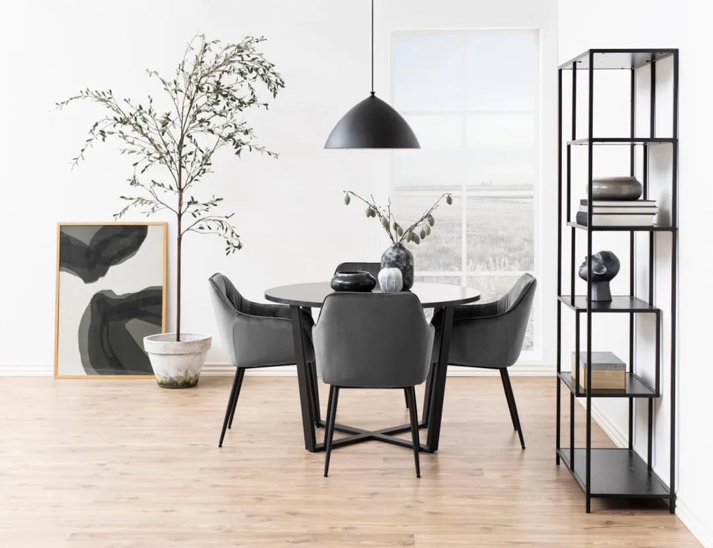 ACTONA GROUP Jídelní židle BROOKE tmavě šedá z látky Vic 0000086204