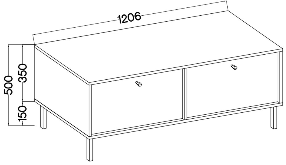 TOKYO 2 c | TV stolek RTV 302 | 120,6 cm | černá grafit/zlatá