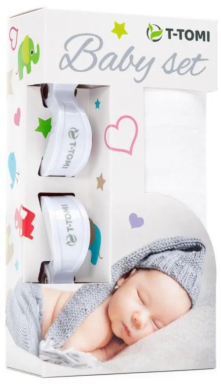 T-tomi Baby set - bambusová osuška + kočárkový kolíček Bierdie