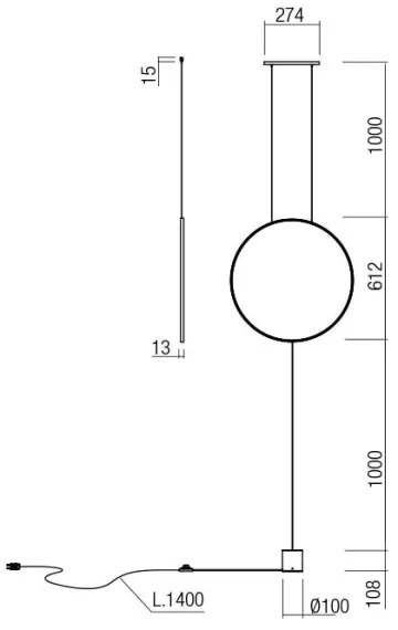 Redo 01-2197 - LED Stojací lampa SLICK LED/19W/230V černá