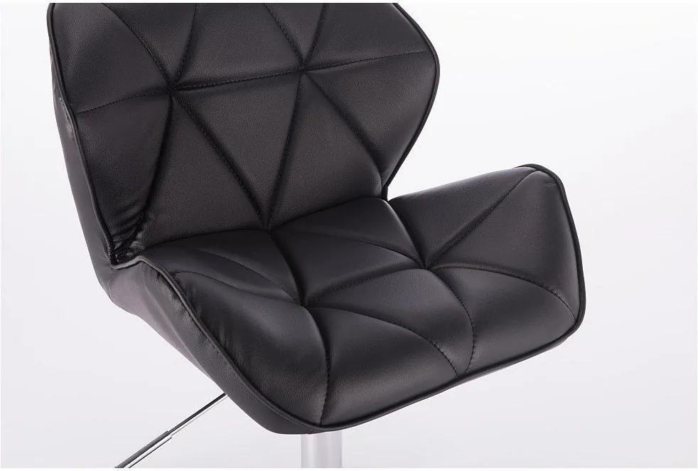 LuxuryForm Židle MILANO na černé kulaté podstavě - černá