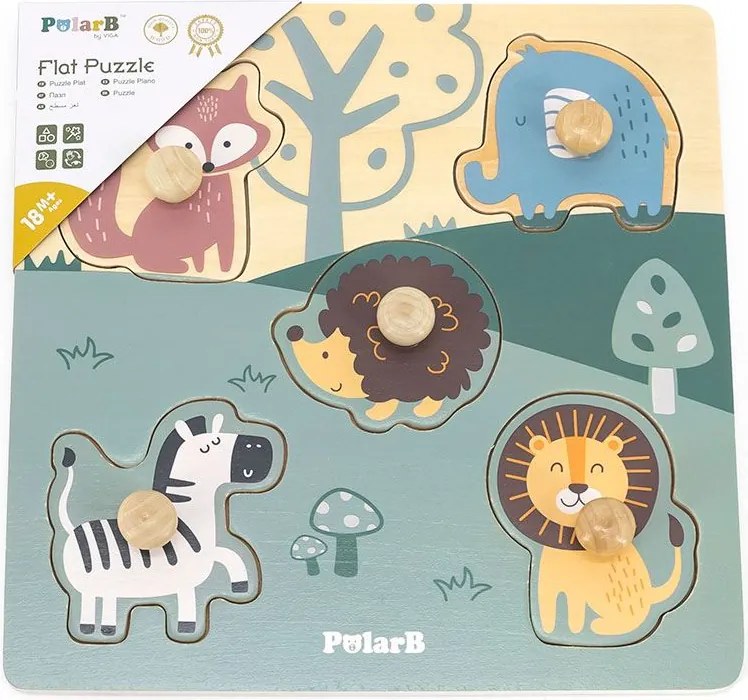 Dřevěné vkládací puzzle zvířata Viga