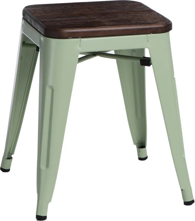 Stolička D2 Paris Wood zelená 45 cm kartáčovaná borovice