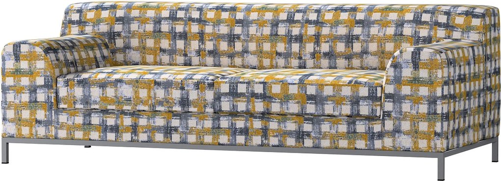 Potah na pohovku IKEA Kramfors 3-místná barva modrá látka pletený vzor, vzorované