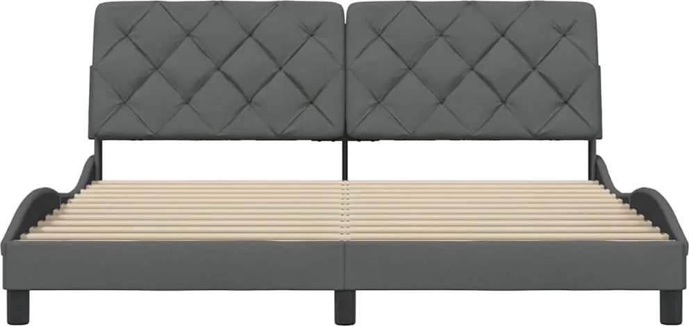 Rám postele bez matrace tmavě šedý 180 x 200 cm textil 3310616