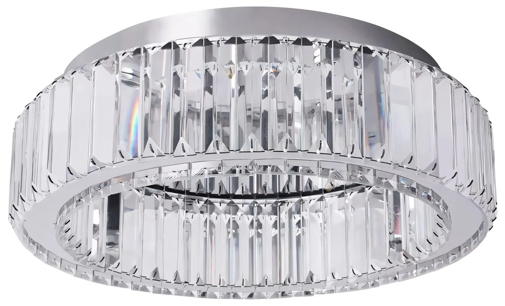 Toolight Toolight, křišťálové stropní svítidlo 50cm, 30W, 4000K, 1401lm, APP1744-C, chromová, OSW-09308