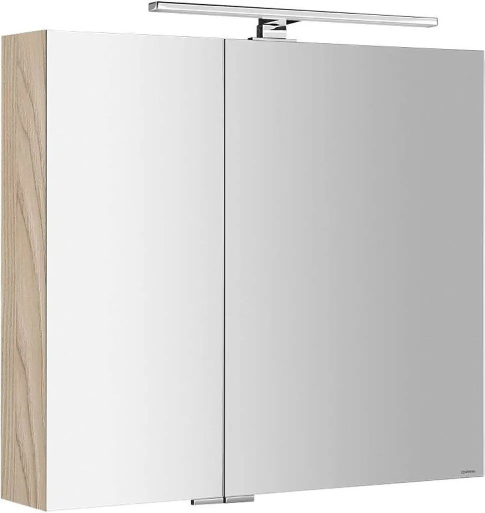 Sapho Mirró - Zrcadlová skříňka s LED osvětlením 80x70x16 cm, 2x dvířka, jilm bardini MC080-0013
