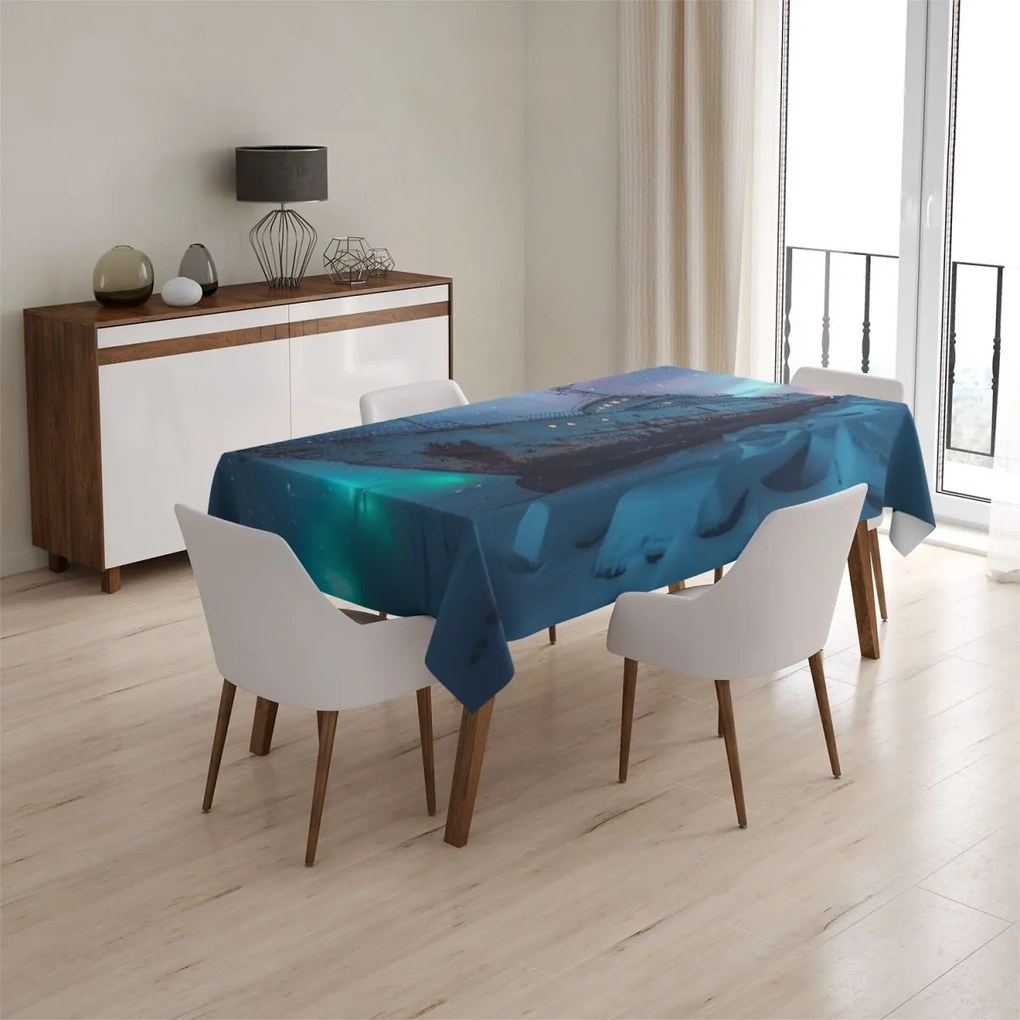 Sablio Ubrus Vrak lodi při polární záři - 130x130 cm