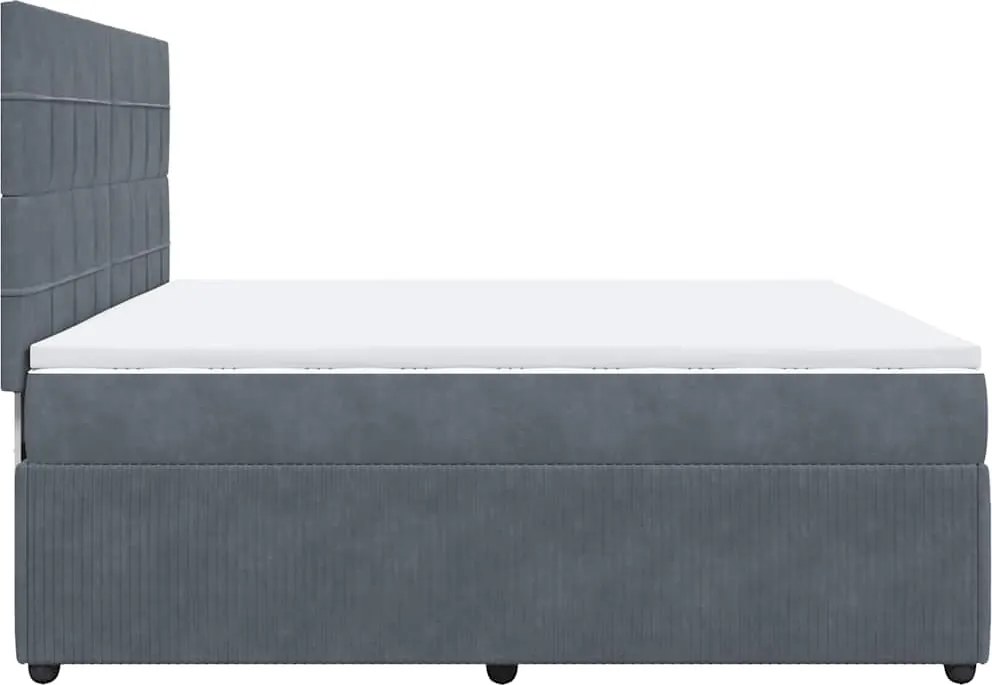 Box spring postel s matrací tmavě šedá 200x200 cm samet 3294731