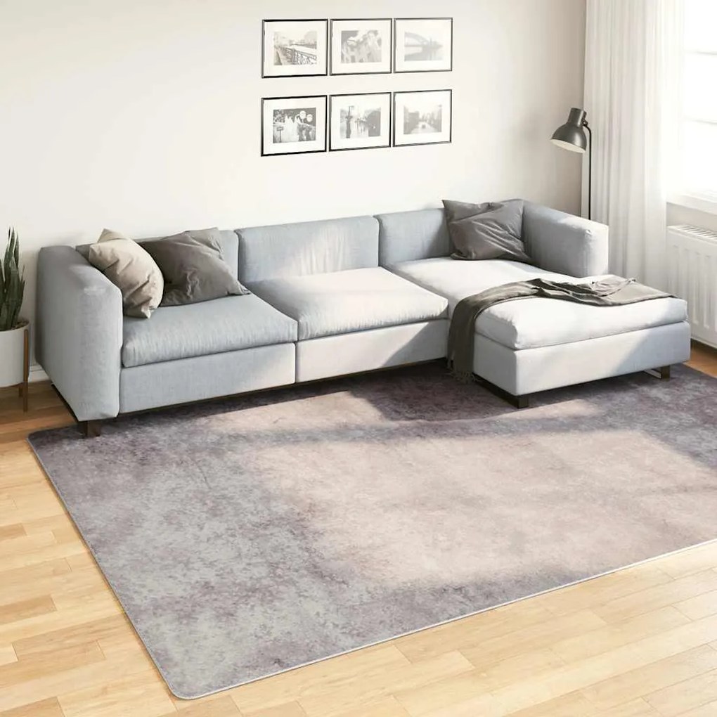 Koberec pratelný 190 x 300 cm šedý 337962