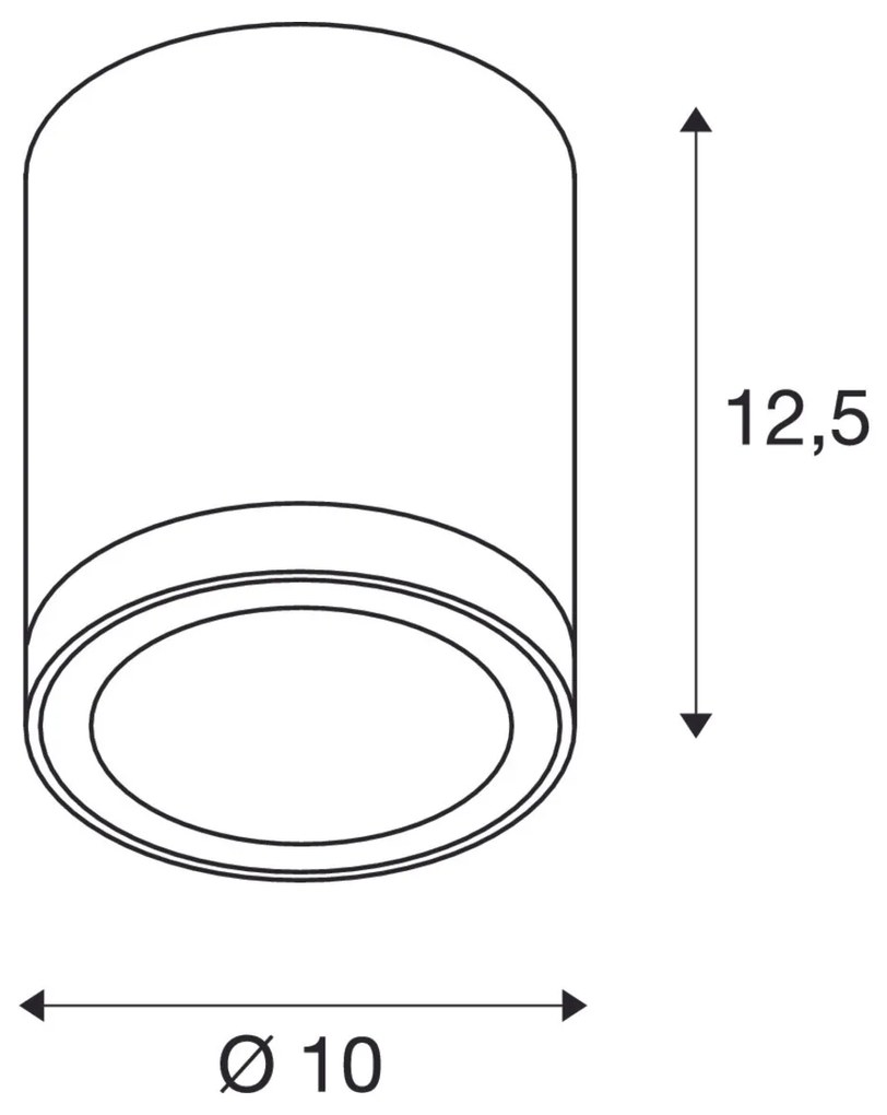 SLV 1003427 Enola Round M, venkovní stropní svítidlo, LED 10W 3000/4000K, antracit, průměr 10cm, IP65