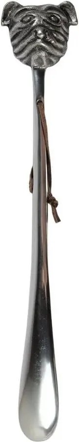 Luxusní kovová lžíce na boty s hlavou buldoka Bulldog - 5*5*48 cm