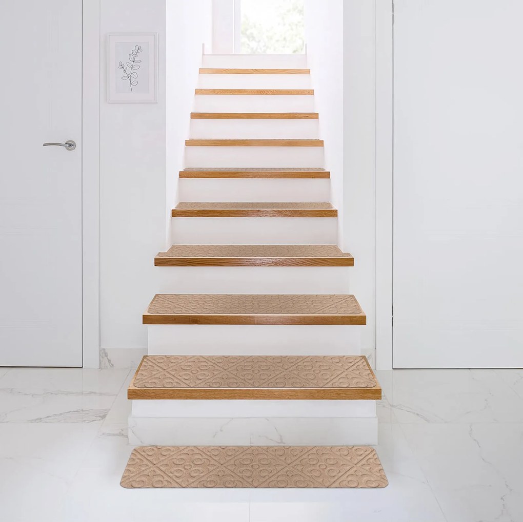 Costway 15 Koberce na schody Protiskluzové koberce na schody 76 cm x 20 cm