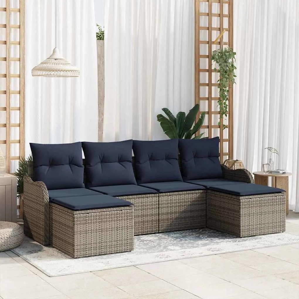 Set pohovek 6 ks Šedá Polyester 3345815