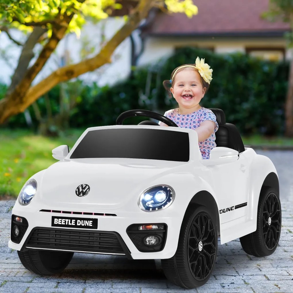 Costway VW Beetle dětské auto s hudbou a 2 režimy osvětlení včetně 2,4 G