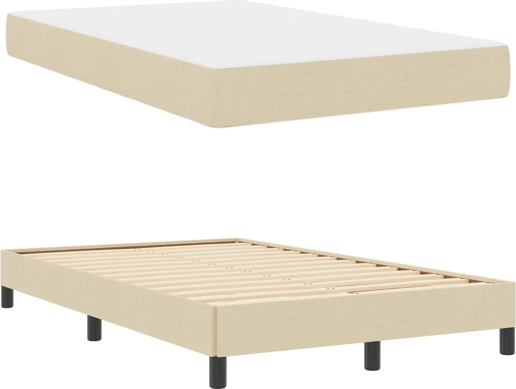 Postel s boxspringem Krémová 120 x 200 cm textil 3398484