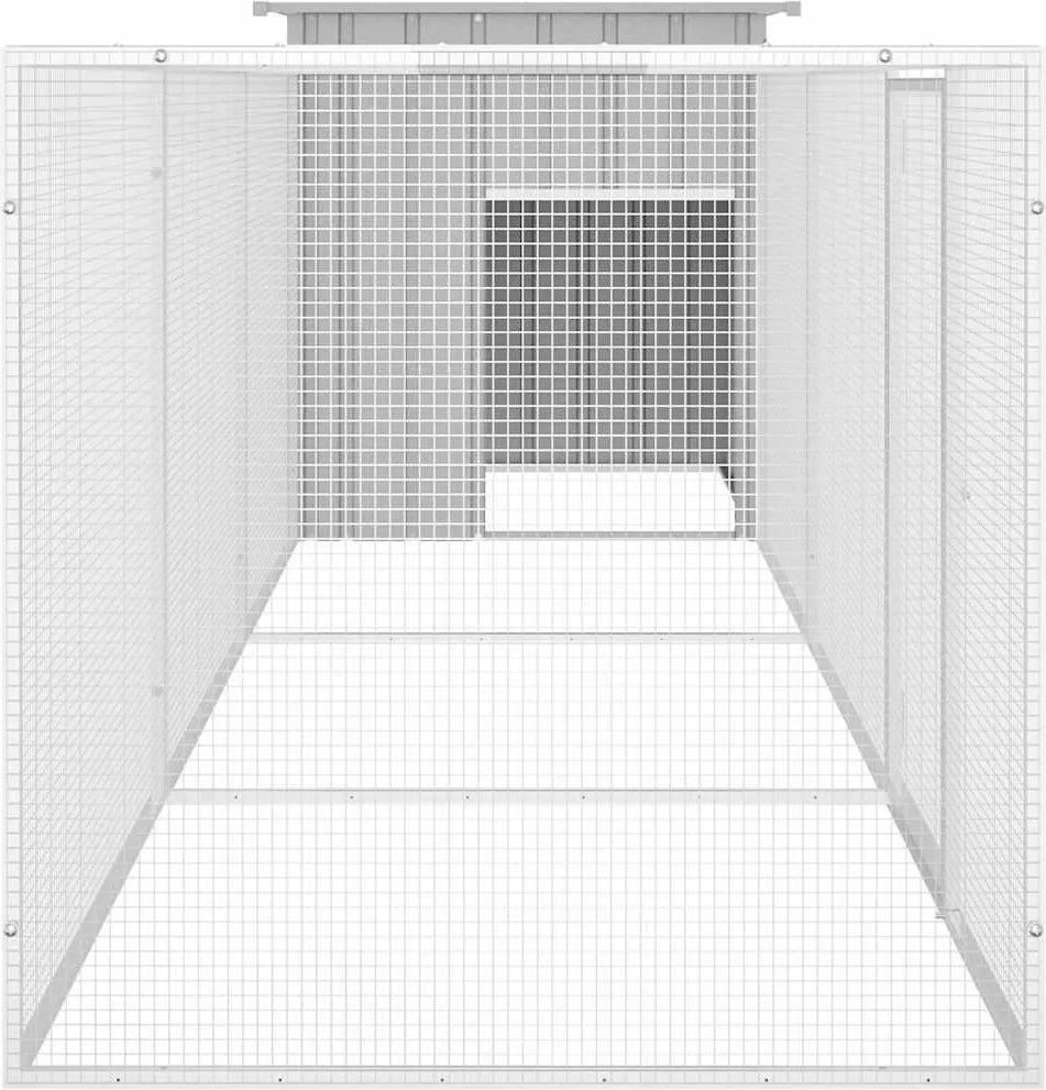 Klec pro kuřata šedá 400 x 91 x 100 cm pozinkovaná ocel 3106461