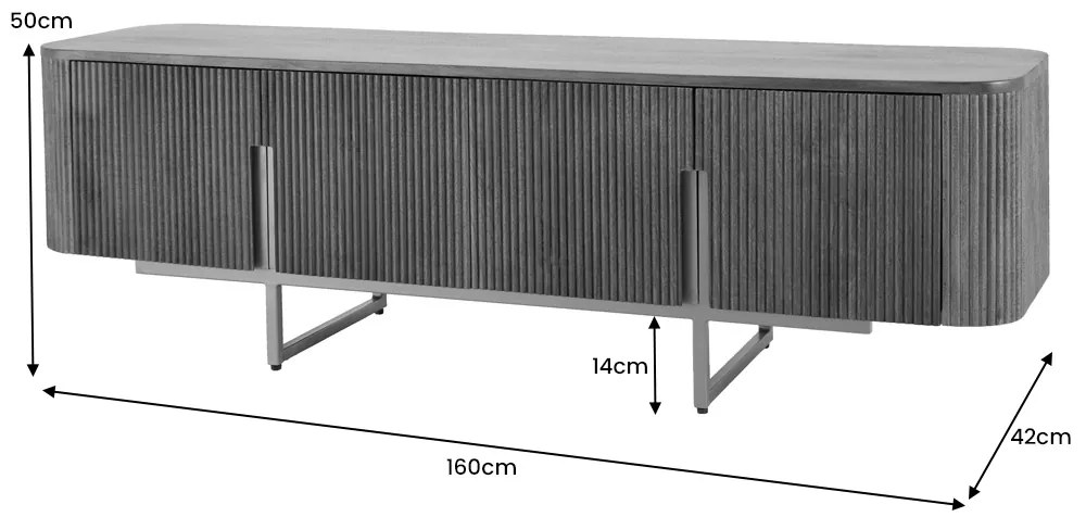 Designový TV stolek Daichi 160 cm mango
