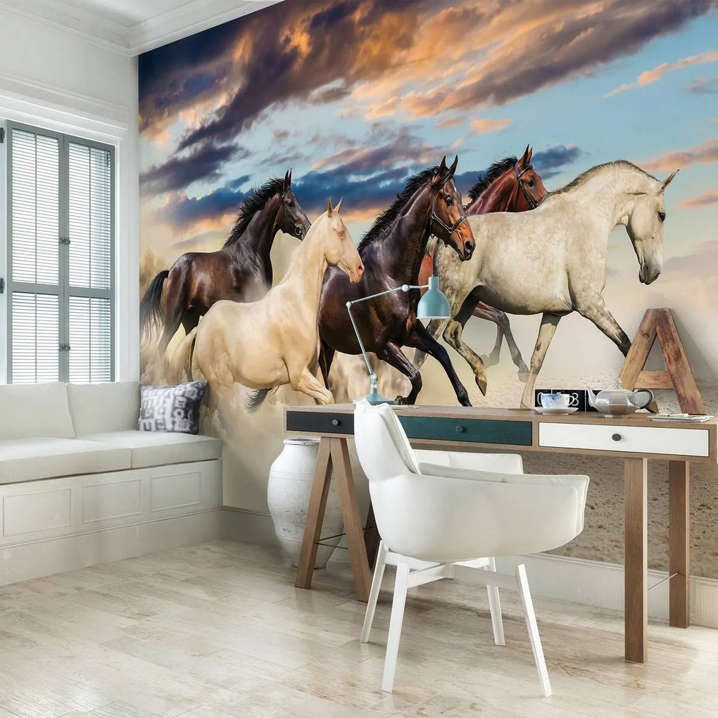 Fototapeta - Cval Mustangů (152,5x104 cm)