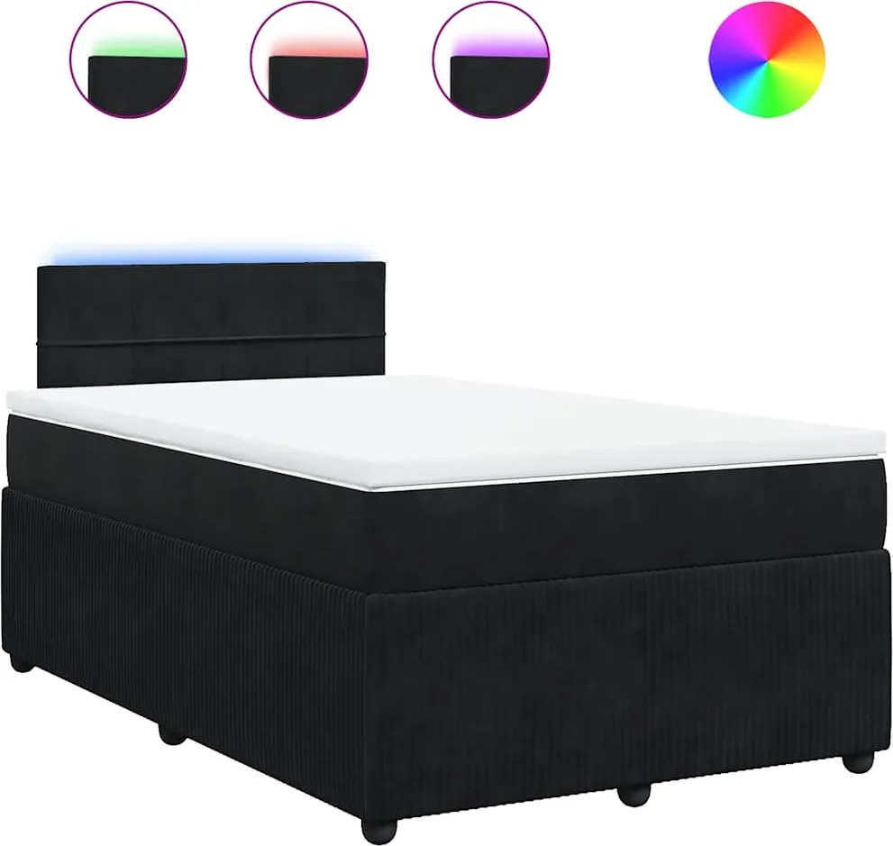 Box spring postel s matrací černá 120 x 190 cm samet 3289988