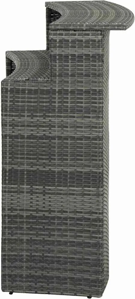Zahradní barový stůl šedý 120 x 55 x 110 cm polyratan 313469