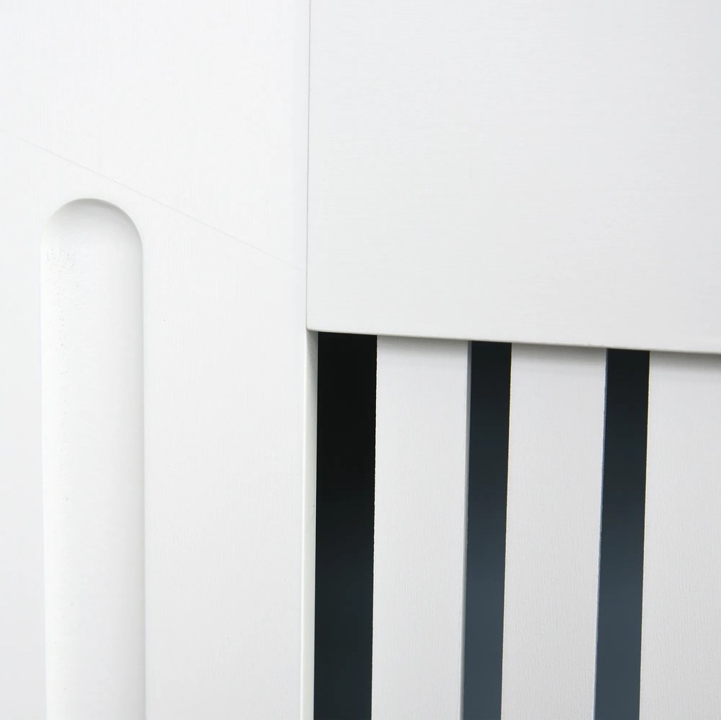 HOMCOM Kryt Radiátoru 78x19x82 cm Moderní MDF Kryt Radiátoru se Skladem Zatížení 10 kg a Protipádovým Zařízením pro Obývací Pokoj Ložnici Bílý