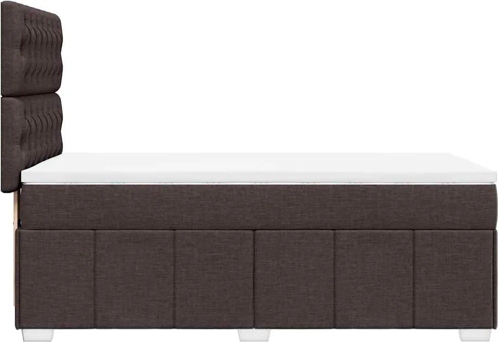 Box spring postel s matrací tmavě hnědá 90x200 cm textil 3291561