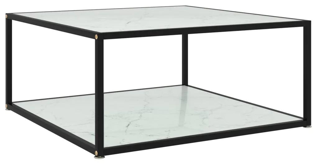 vidaXL Konferenční stolek bílý 80 x 80 x 35 cm tvrzené sklo