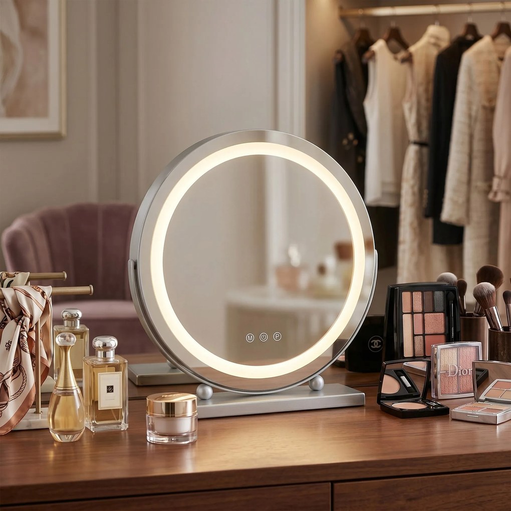 Rea Rea, Zrcadlo LED MAKE-UP Chrome 40 cm, HOM-01808