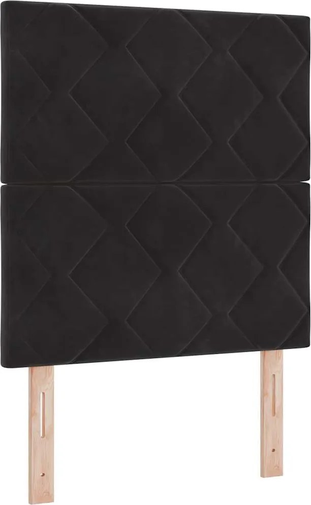 Postel s boxspringem s čelo Černá 80 x 200 cm samet 3344971
