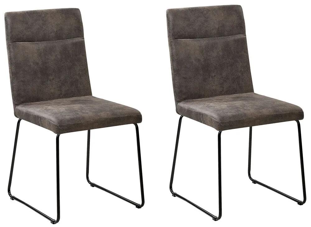 Dvě šedé jídelní židle NEVADA Beliani