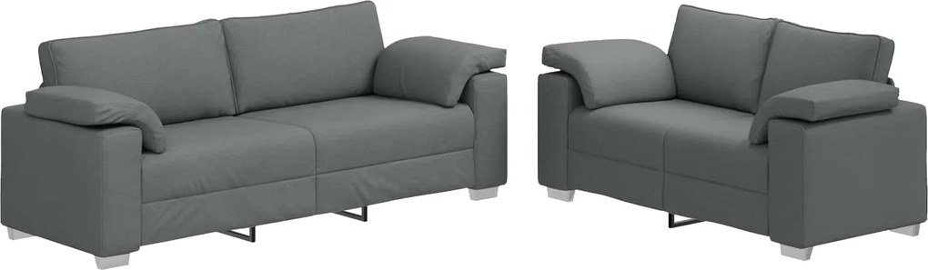 Pohovka 2 ks Tmavě šedá textil 3324741