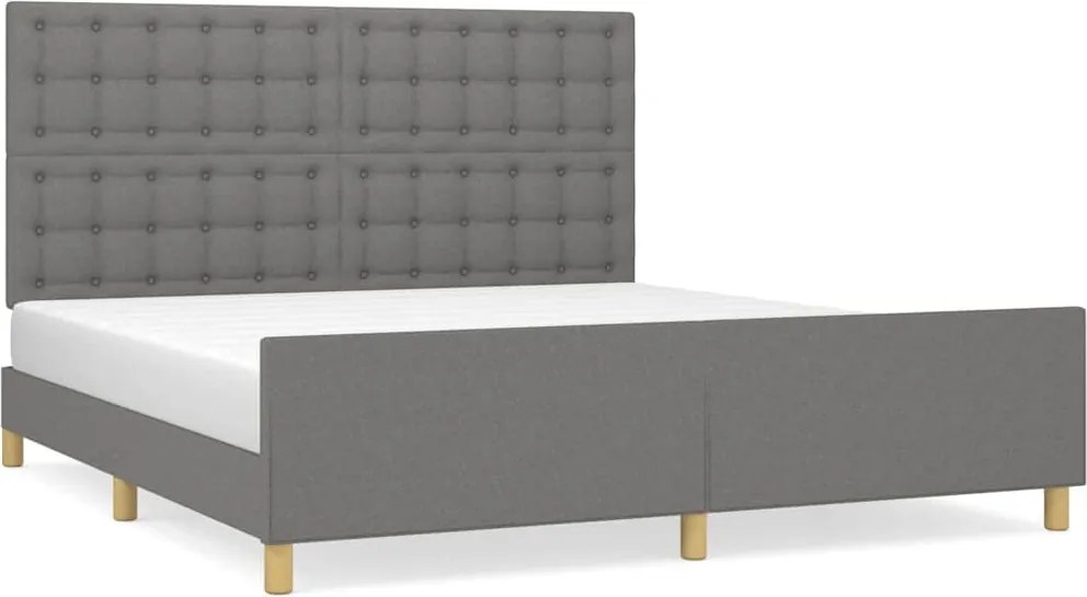 Rám postele bez matrace tmavě šedý 160 x 200 cm textil 3125390