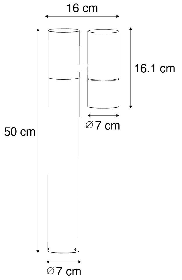 Stojací venkovní lampa černá 50 cm nastavitelná - Duo