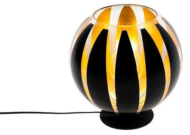 Designová stolní lampa černá se zlatem 30 cm - Melone