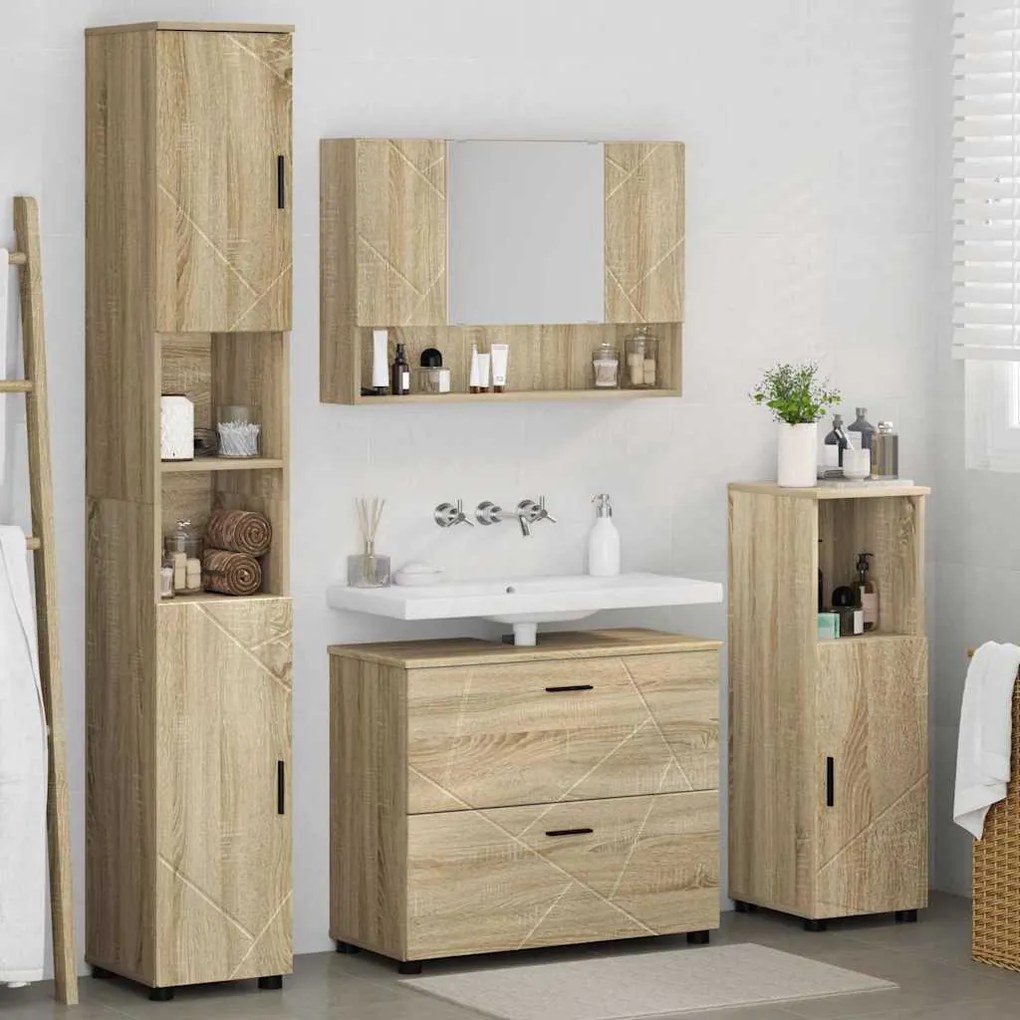 Sada koupelnového nábytku 4 ks Sonoma dub 35 x 30 x 192 cm 3393045