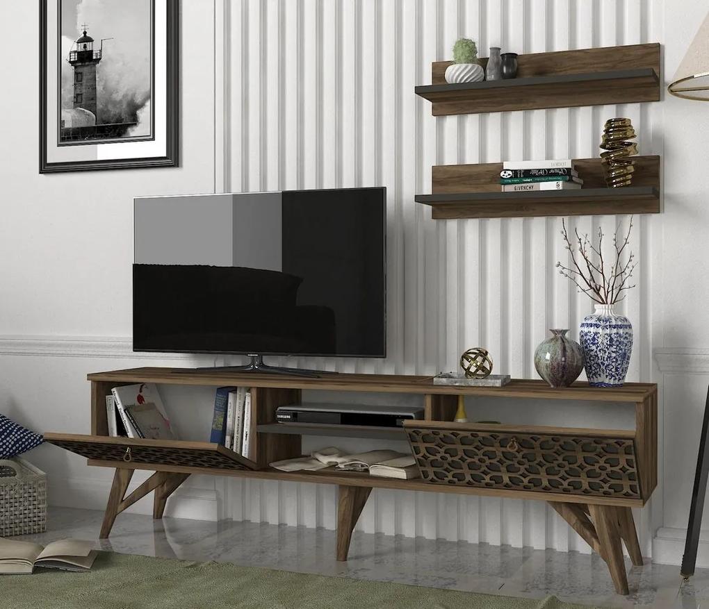 Casarredo - Komfort nábytek Televizní stolek s policemi ERDEK ořech