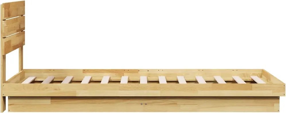Rám postele s čelem bez matrace 75x190 cm Dubový masiv 3315747