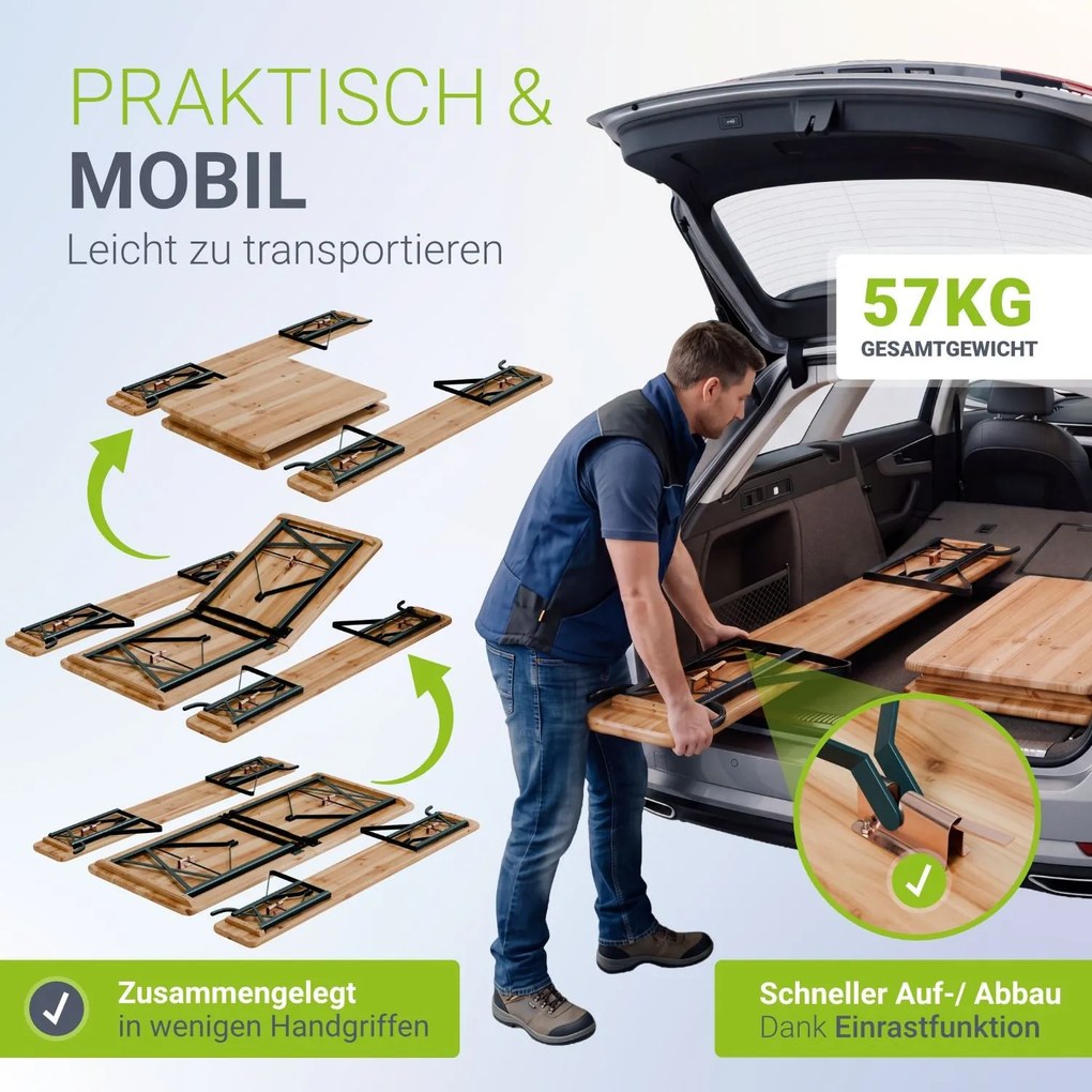 Juskys Skládací pivní set Kempten pro 8 osob