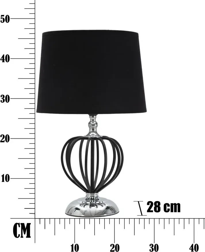 Stolní lampa Darky Silver 44,5 cm černo-stříbrná
