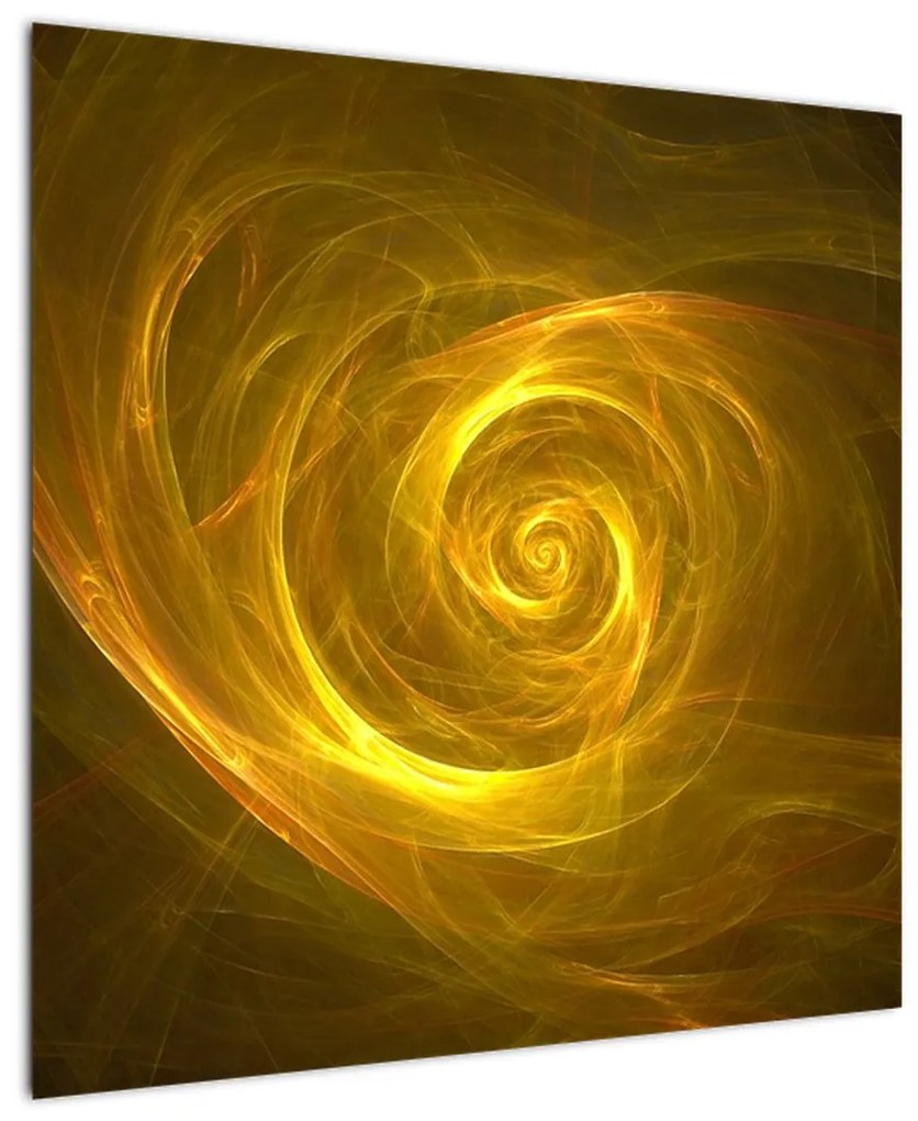 Obraz abstraktní žluté spirály (70x70 cm), 40 dalších rozměrů