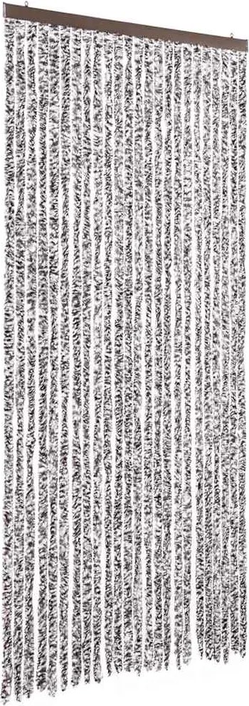 Závěs proti hmyzu hnědý a béžový 100 x 220 cm Chenille 284278