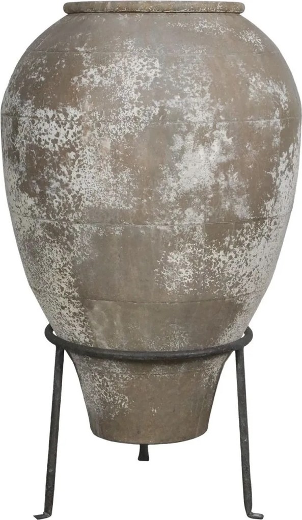 Béžový antik květináč s podstavcem Chic Antique – Ø 49*85 cm