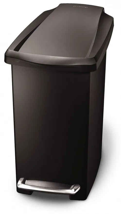 Pedálový odpadkový koš Simplehuman – 10 l, úzký, černý plast