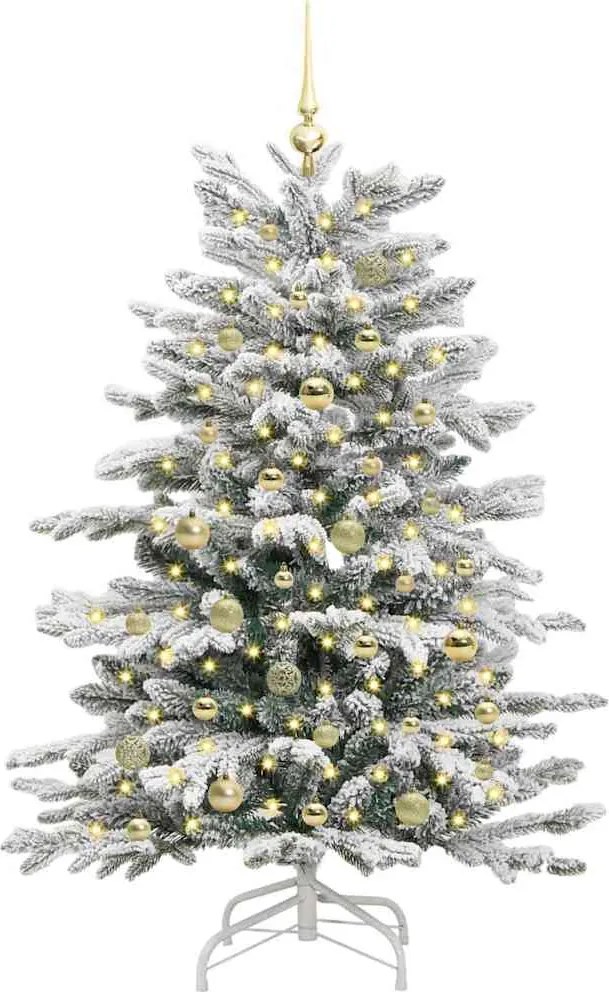 Umělý Skládací Vánoční Strom Bílá 150 cm PE a PVC 3395635