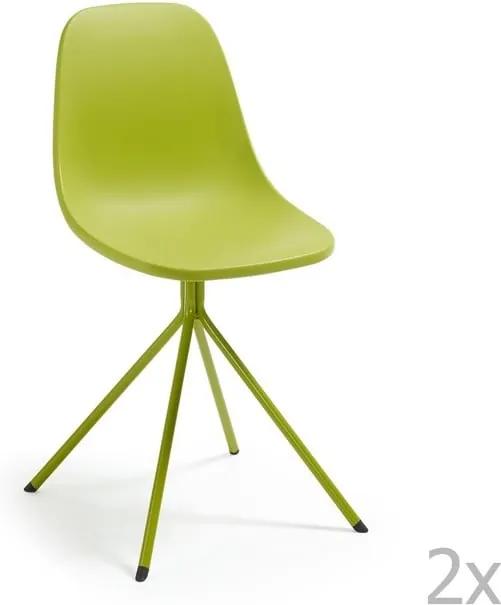 Sada 2 zelených jídelních židlí La Forma Mint